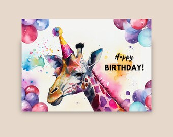 Wombat Birthday Card With Party Hat Happy Birthday Colorful - Etsy