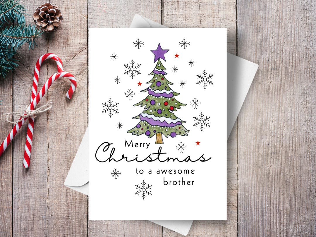 Brother Christmas Card, to an Awesome Brother Merry Christmas, Cartoon ...