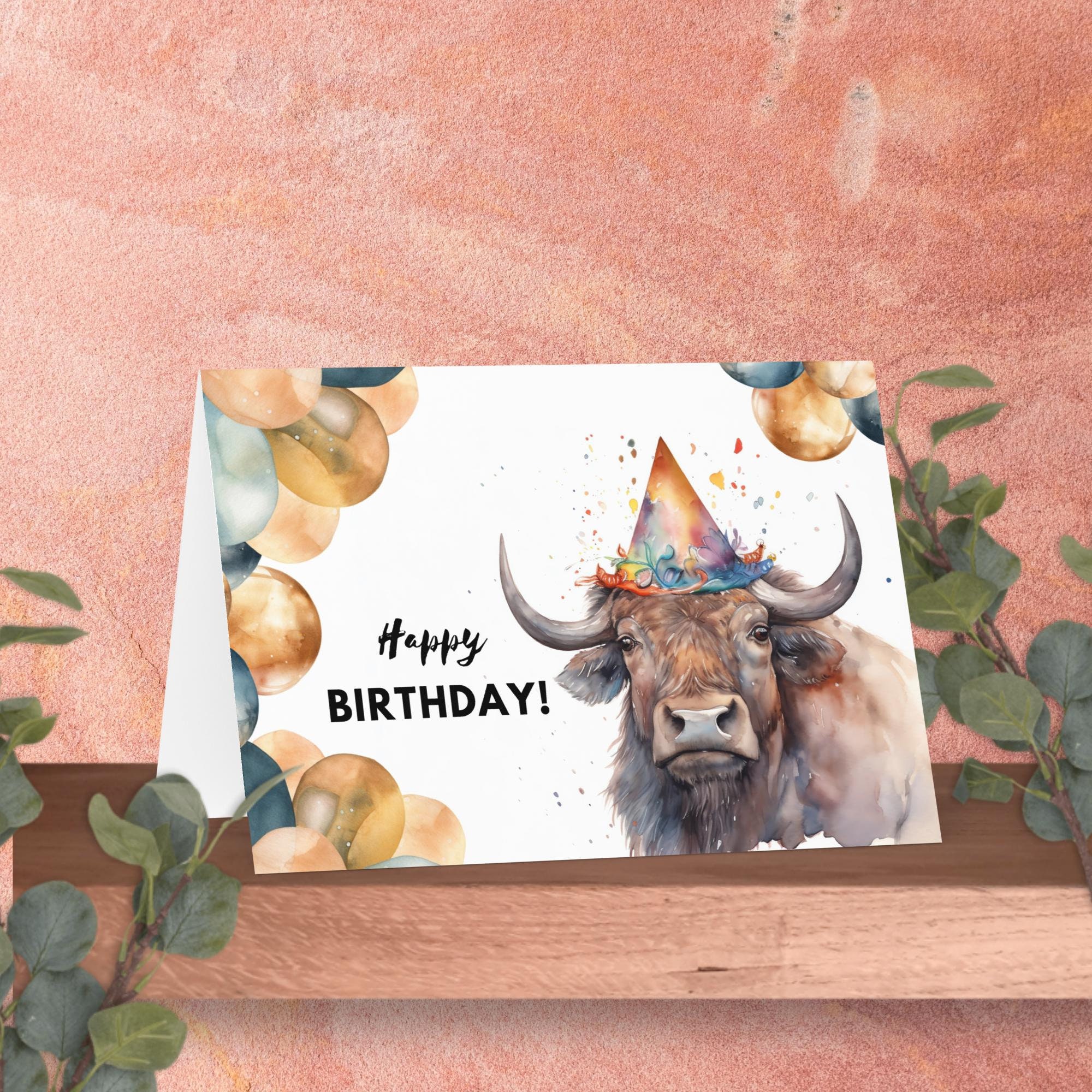 Printable Buffalo Birthday Card, Instant Download, Print at Home Card ...