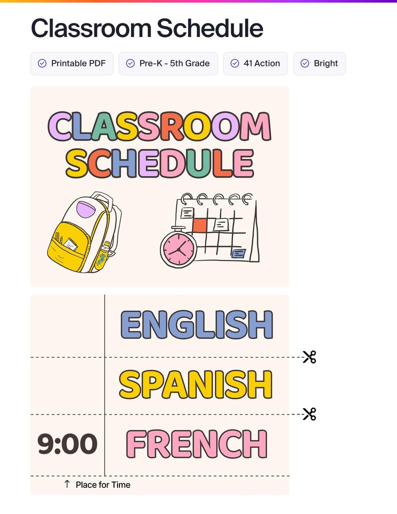 Classroom Schedule Cards | Editable Visual Schedule for Prek ...