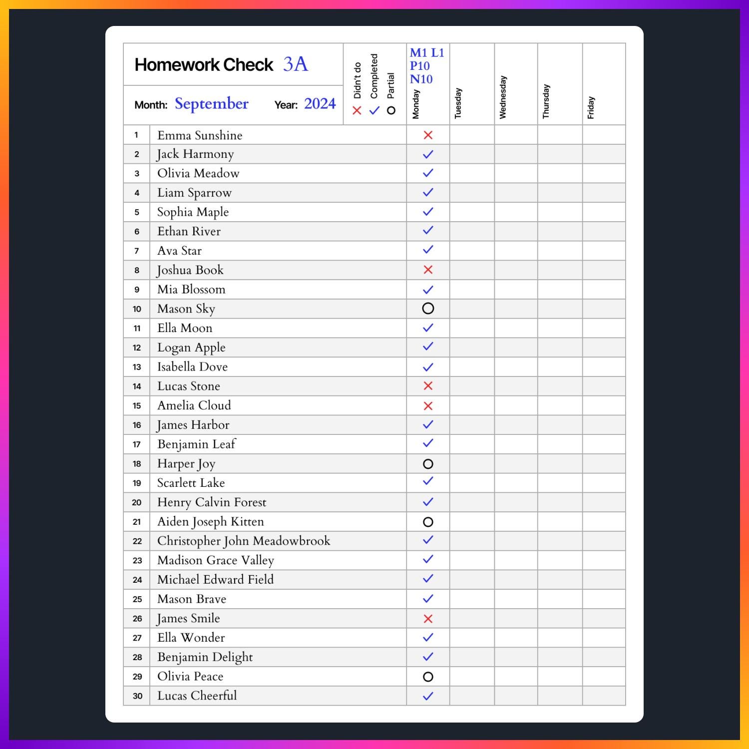 Editable Weekly Homework Checklist: Classroom Management Tool (digital ...