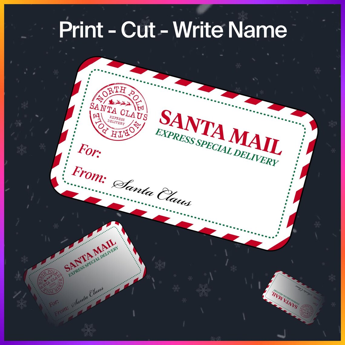 From Santa Christmas Gift Label, Christmas Gift Tags, Christmas Gift ...