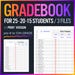 Exit Ticket Gradebook - Printable Templates for Classes of 25, 20, and ...