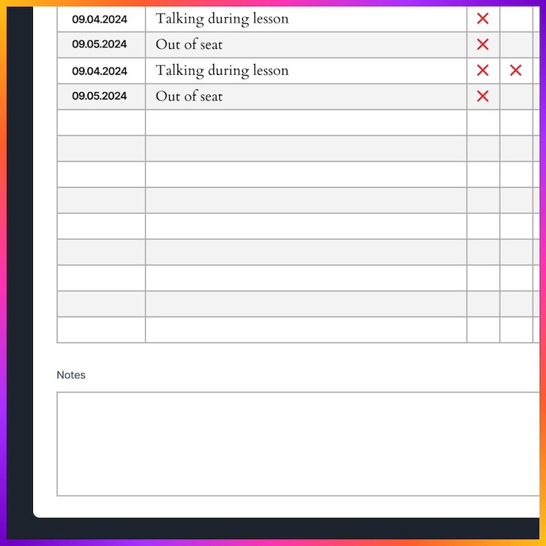 Behavior Documentation Log Chart | Behavior Tracker | Printable Teacher ...