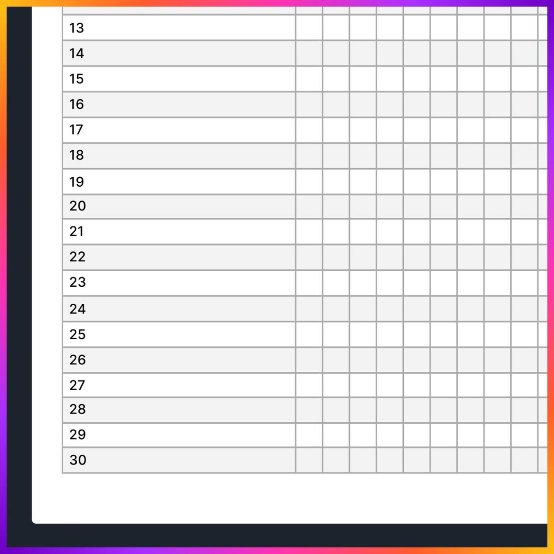 Monthly Class Checklist - Tracking Student Attendance and Task ...