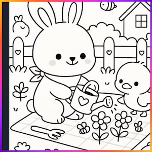 Kawaii Animal Scene Coloring Pages | 10 Printable Cute & Cozy Sheets ...