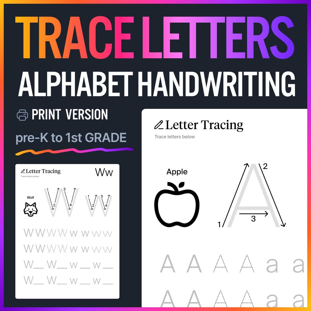 Printable Alphabet Tracing Worksheets | Uppercase & Lowercase ...