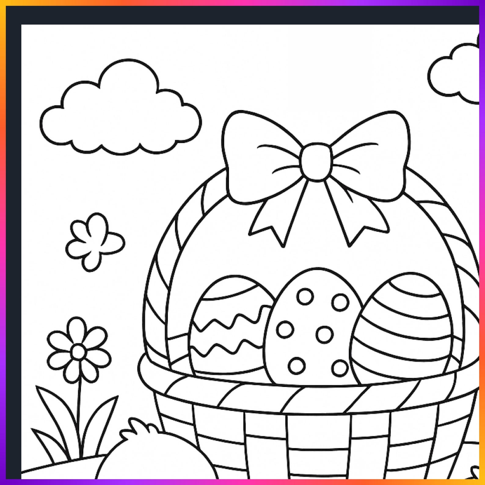 Easter Coloring Pages, Easy Coloring Sheets for Kids, Toddlers ...