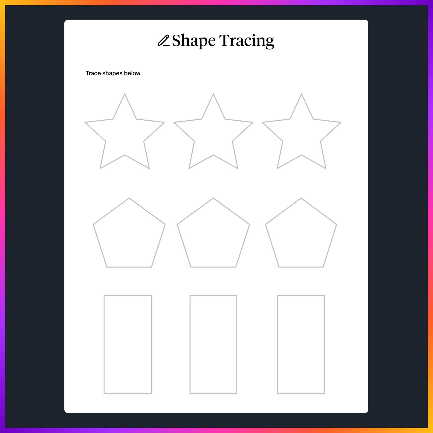 Trace and Draw | Letters, Numbers & Shapes | Tracing and Drawing ...