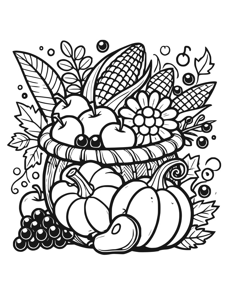 Printable Thanksgiving Coloring Pages Fun Fall Activities for Kids - Etsy