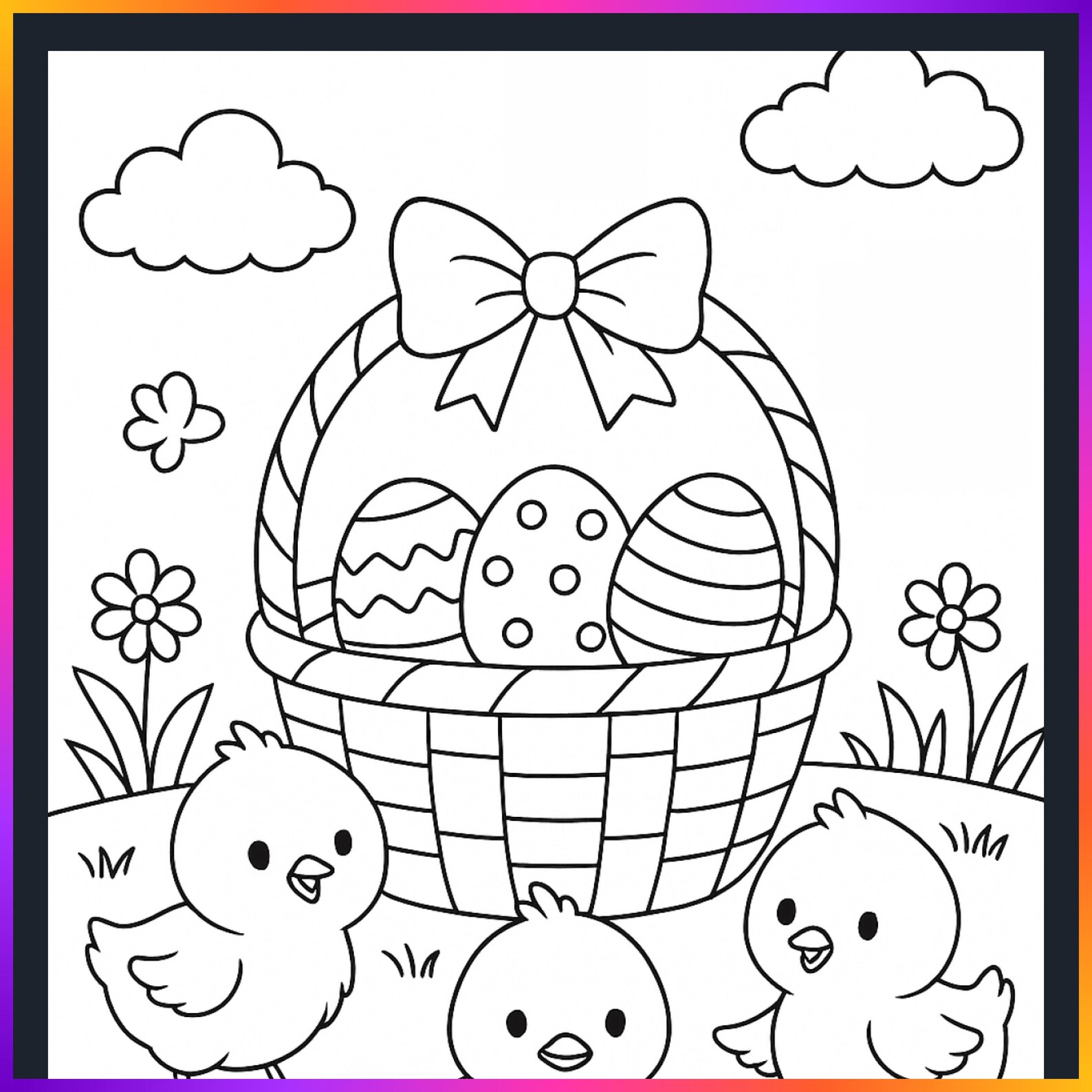 Easter Coloring Pages, Easy Coloring Sheets for Kids, Toddlers ...