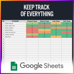 Smart Attendance Tracker | Digital Attendance Log | Editable Google ...