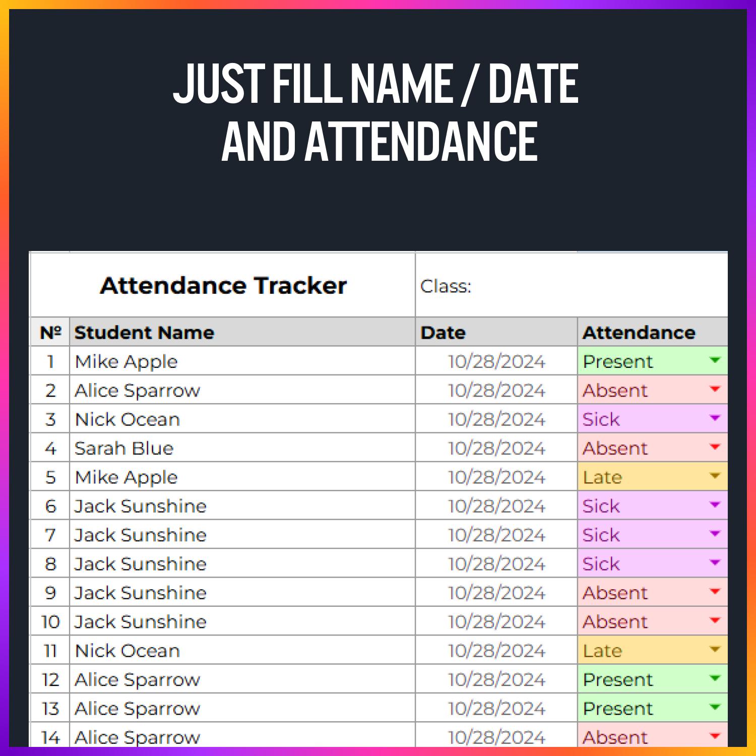 Smart Attendance Tracker | Digital Attendance Log | Editable Google ...