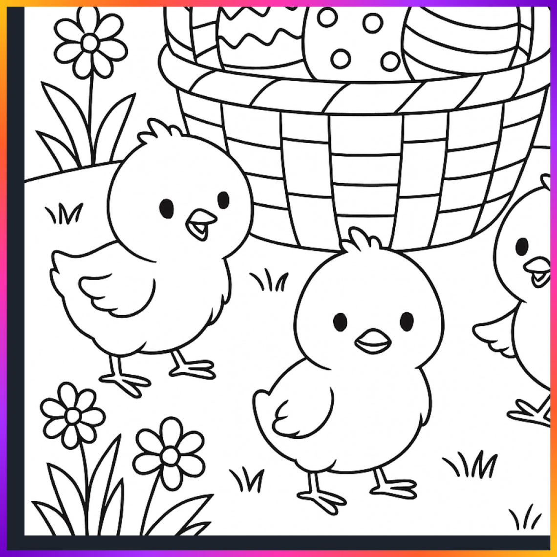 Easter Coloring Pages, Easy Coloring Sheets for Kids, Toddlers ...