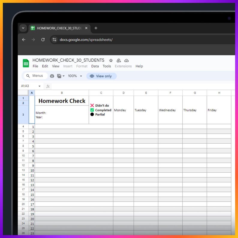 Editable Weekly Homework Checklist: Classroom Management Tool (digital ...