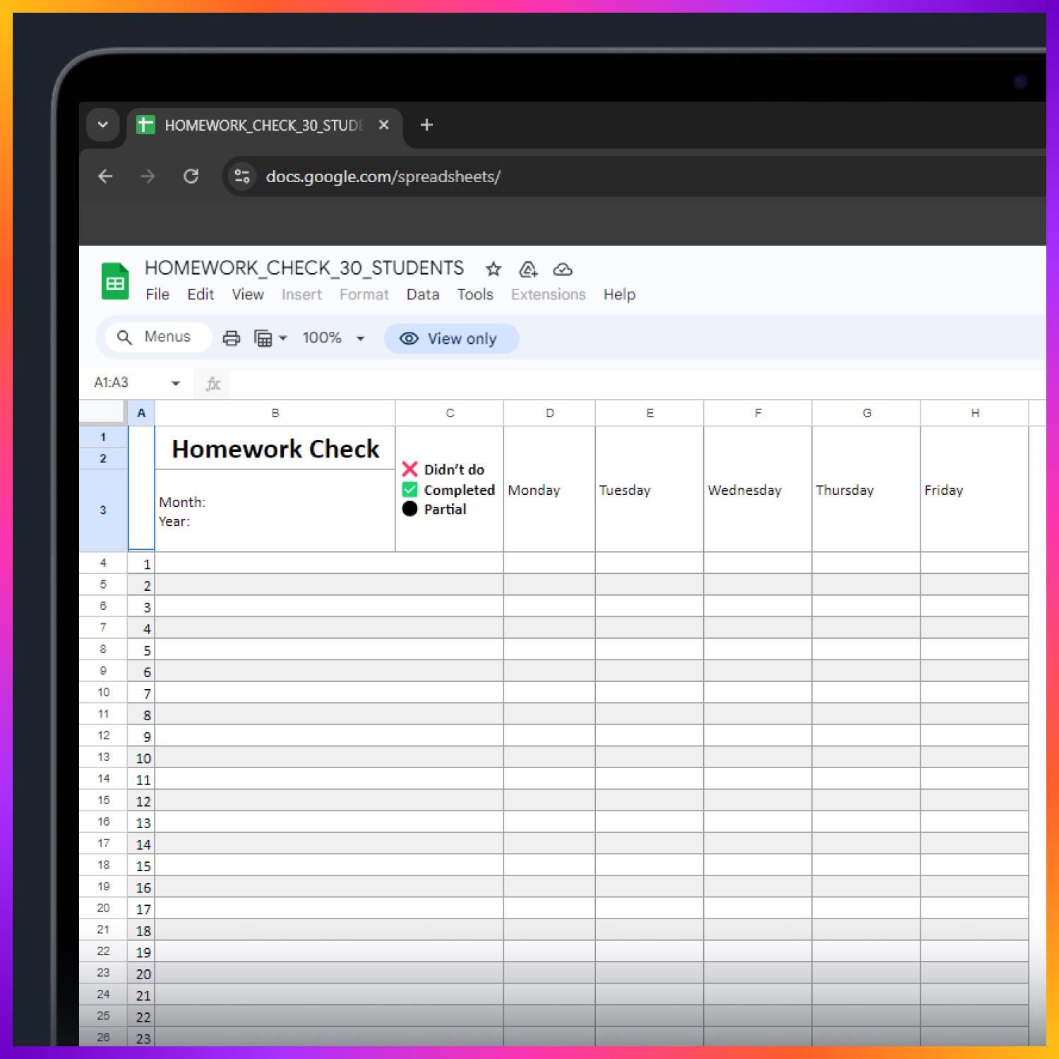 Editable Weekly Homework Checklist: Classroom Management Tool (digital ...