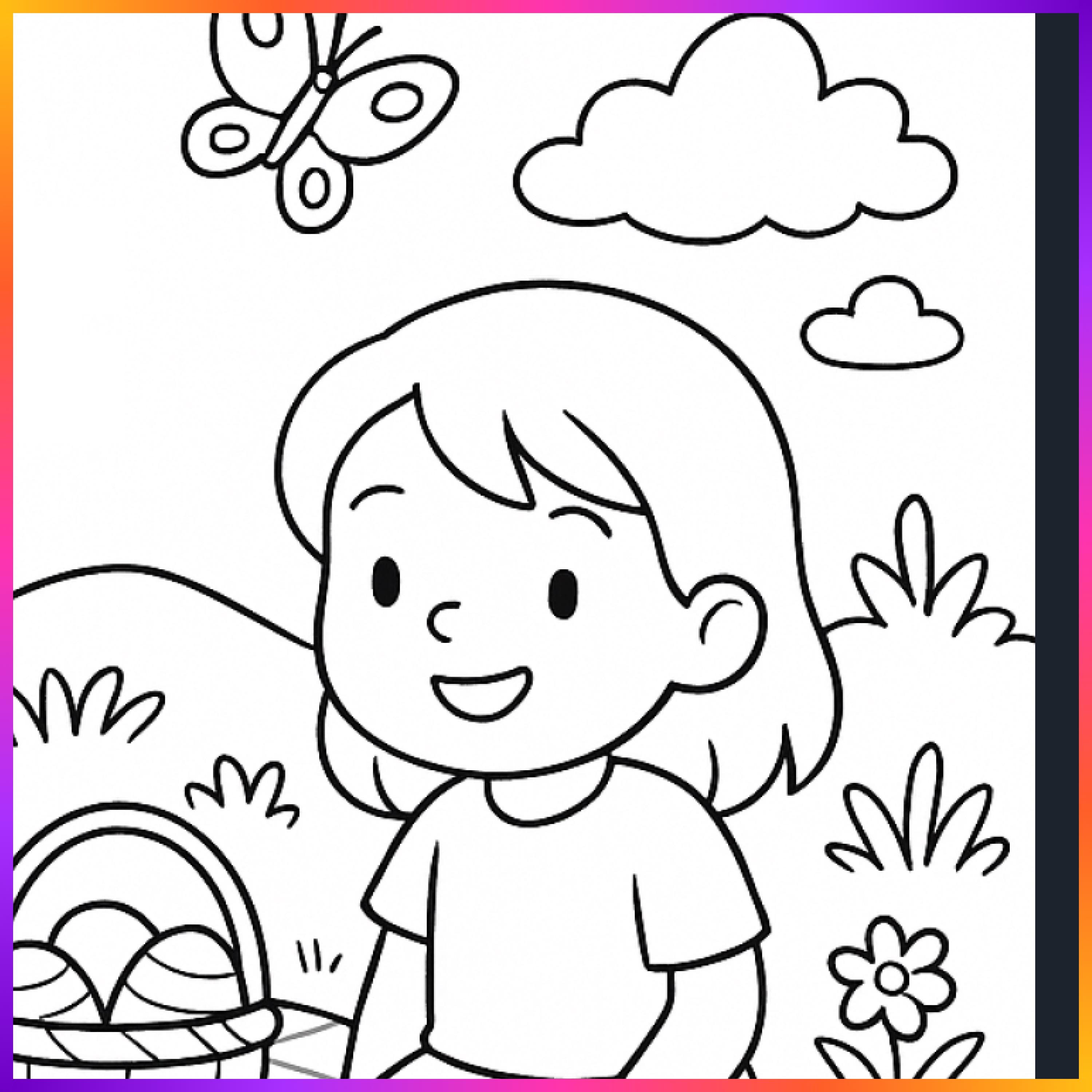 Easter Coloring Pages, Easy Coloring Sheets for Kids, Toddlers ...