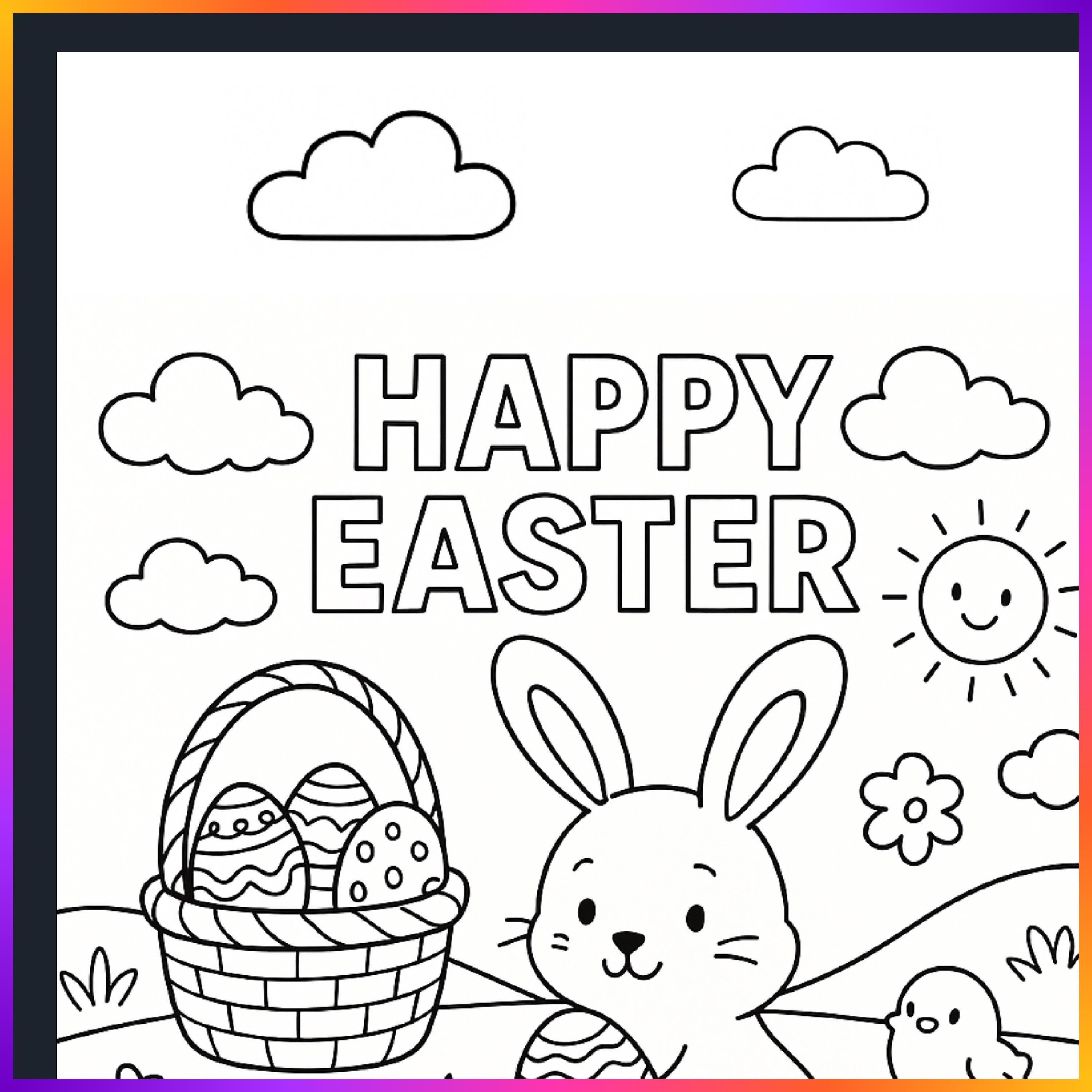 Easter Coloring Pages, Easy Coloring Sheets for Kids, Toddlers ...