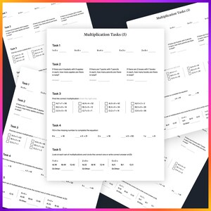 Multiplication Tasks Worksheets | Printable Math Practice for 2nd and ...