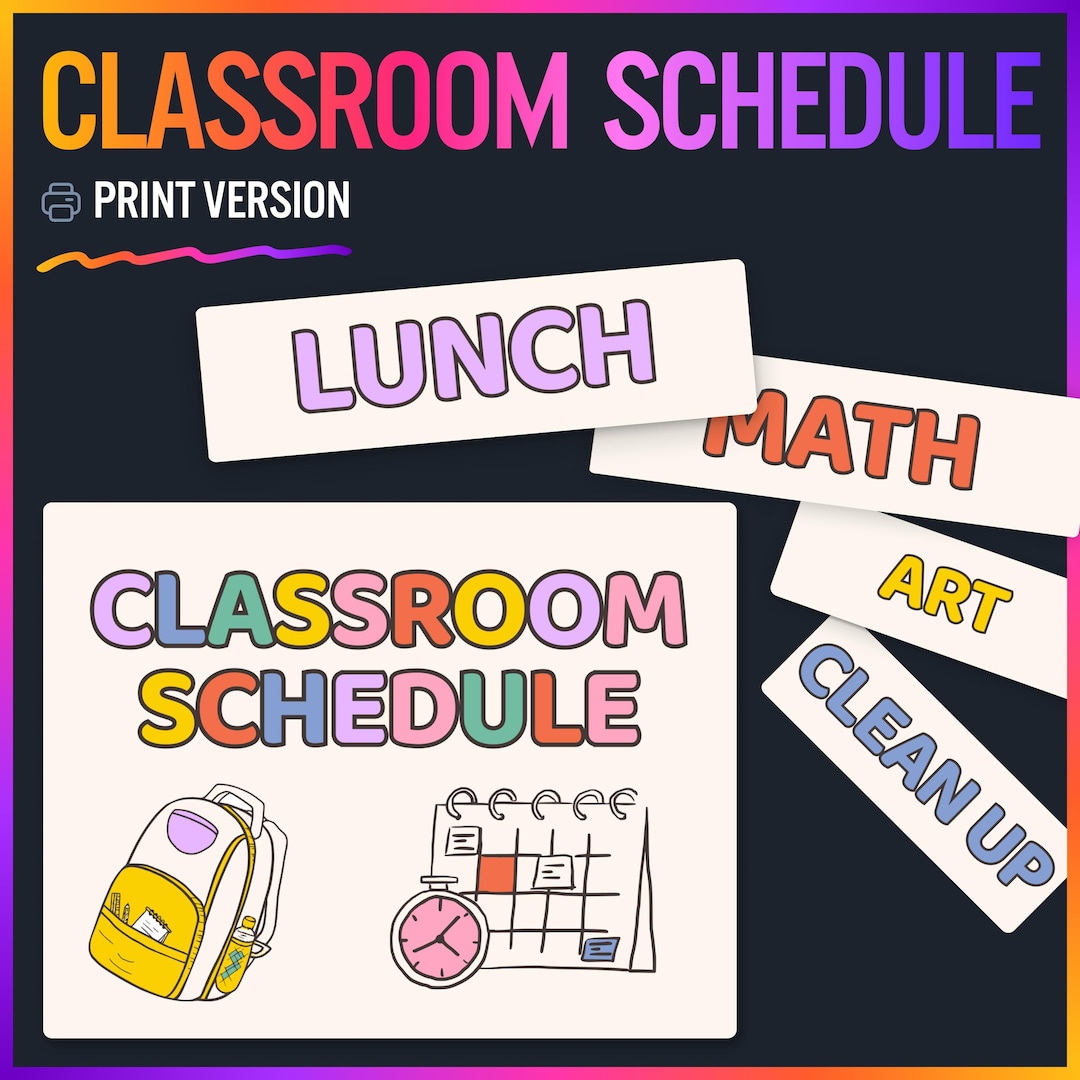 Classroom Schedule Cards | Editable Visual Schedule for Prek ...
