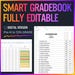 Editable Smart Gradebook (google Sheets) | Automatic Grade Calculations ...