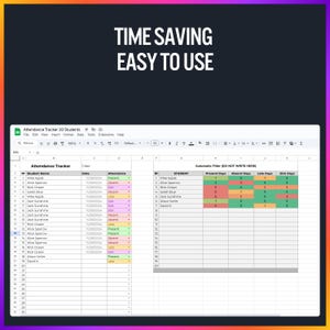 Smart Attendance Tracker | Digital Attendance Log | Editable Google ...
