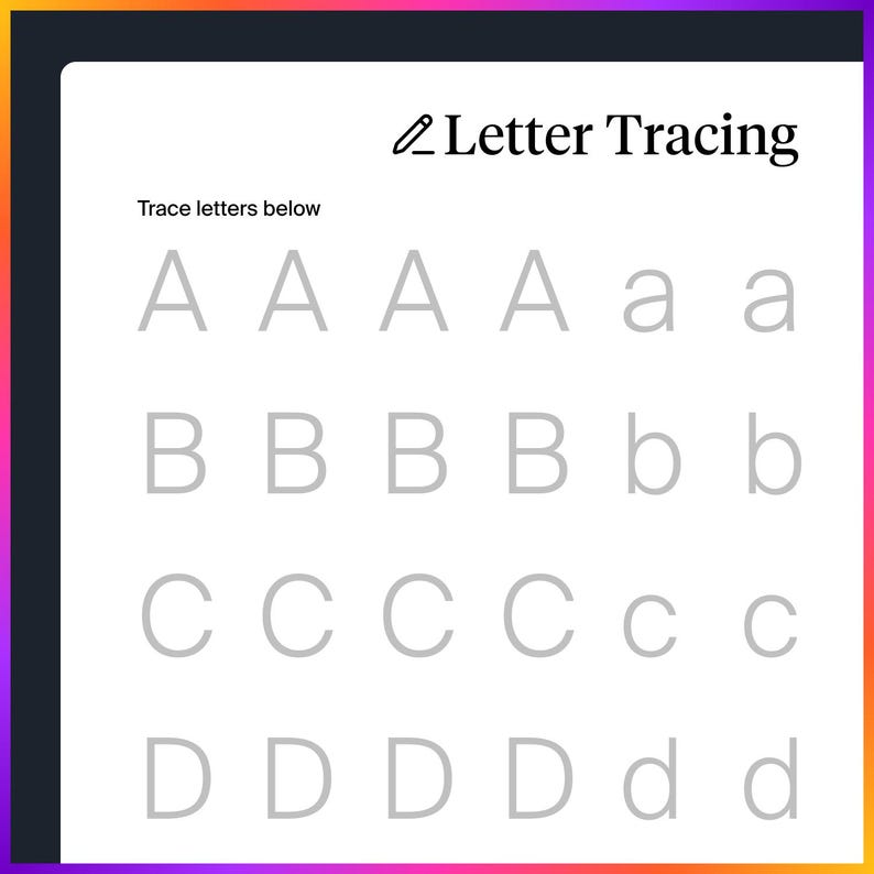 Trace and Draw | Letters, Numbers & Shapes | Tracing and Drawing ...
