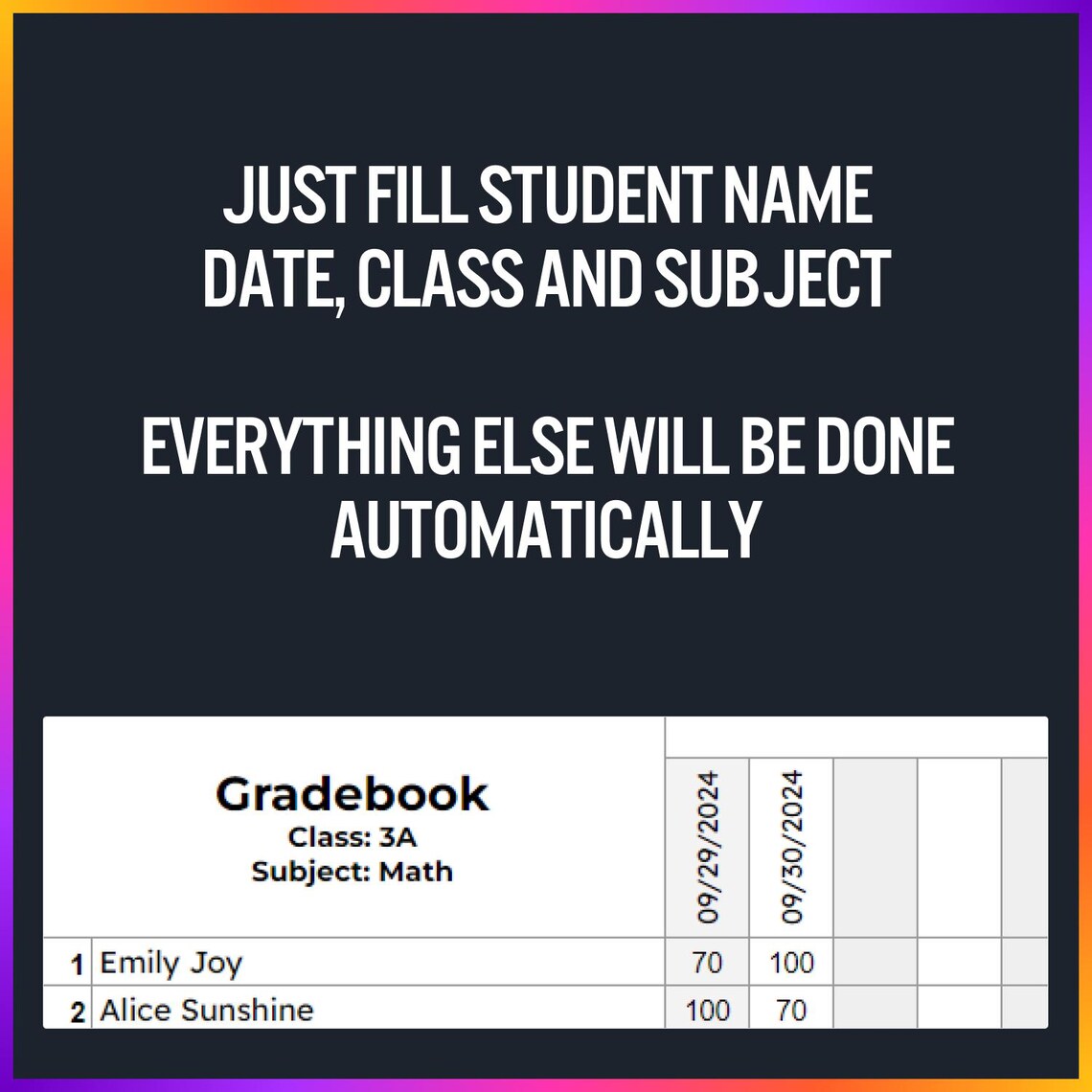 Editable Smart Gradebook (google Sheets) | Automatic Grade Calculations ...