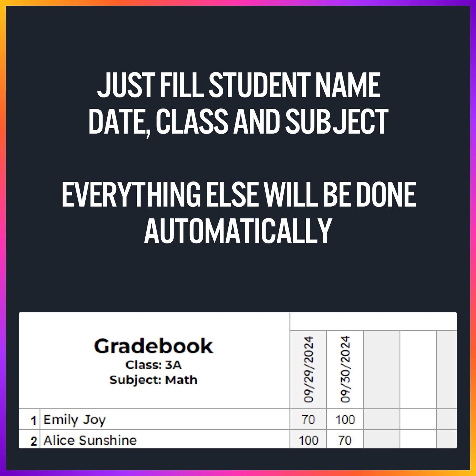Editable Smart Gradebook (google Sheets) | Automatic Grade Calculations ...