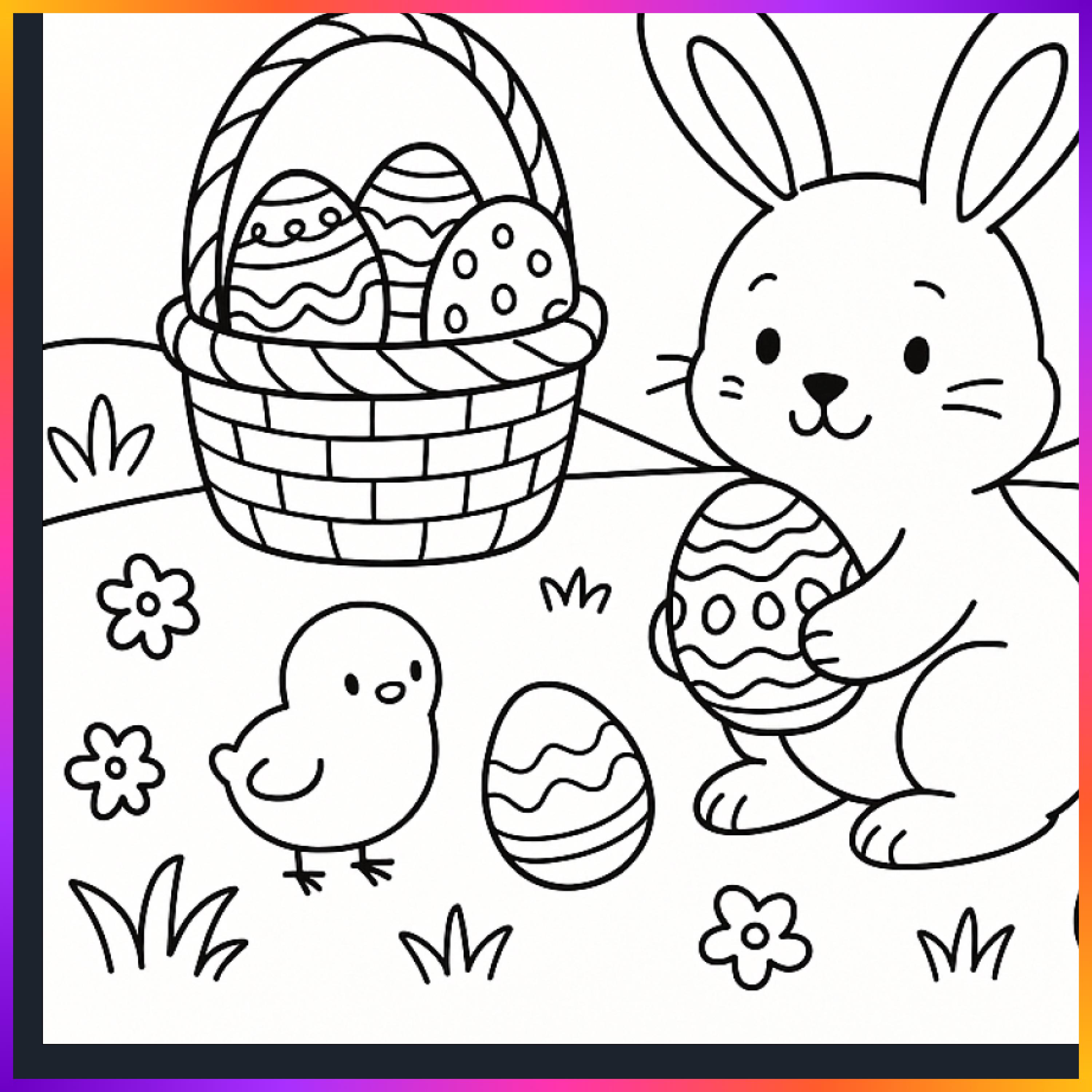 Easter Coloring Pages, Easy Coloring Sheets for Kids, Toddlers ...