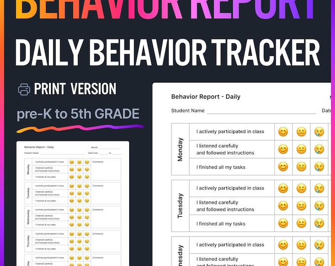 Editable Daily Behavior Chart for Classroom Home 16 Templates ...