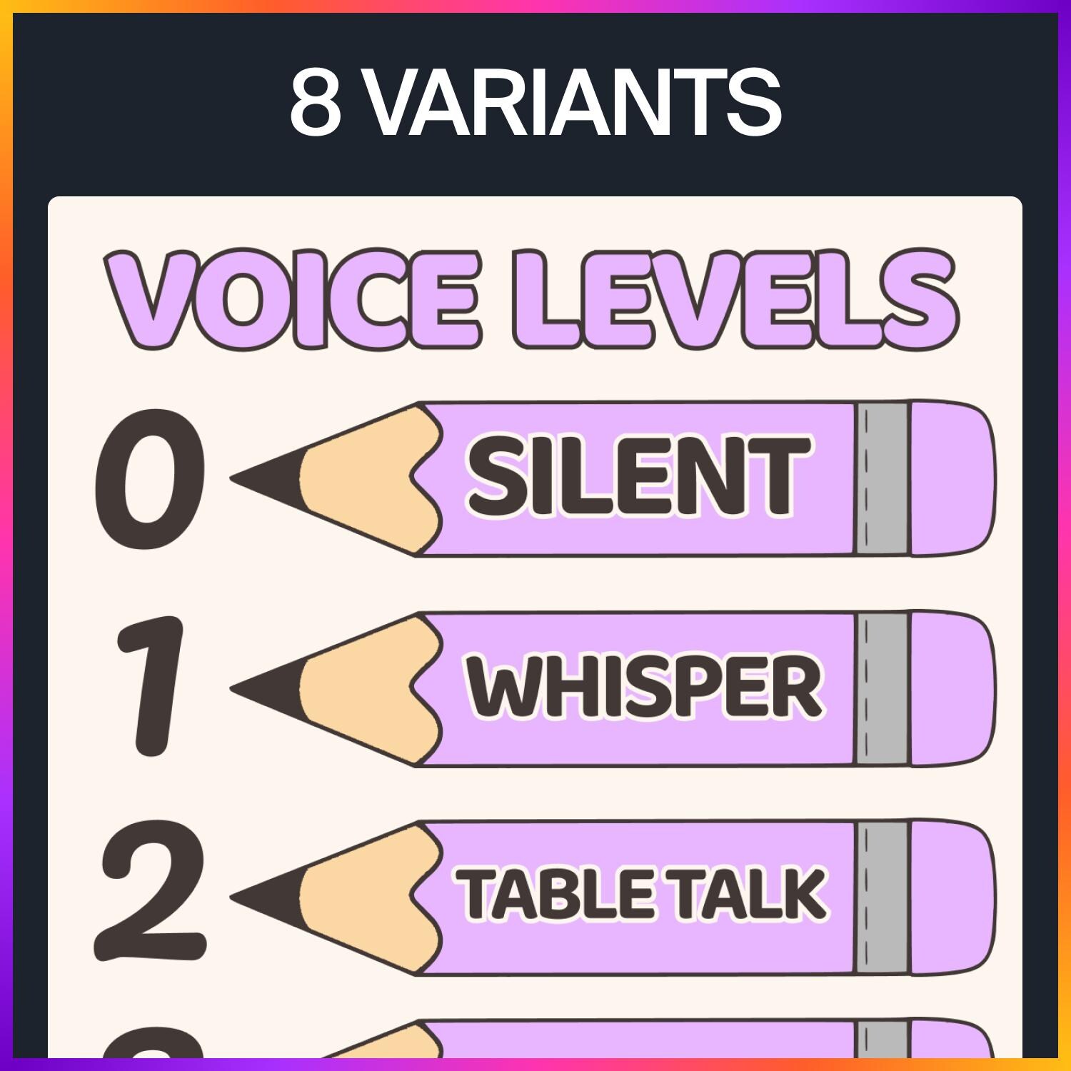 Voice Level Chart Classroom Printable Display, Bright Classroom ...