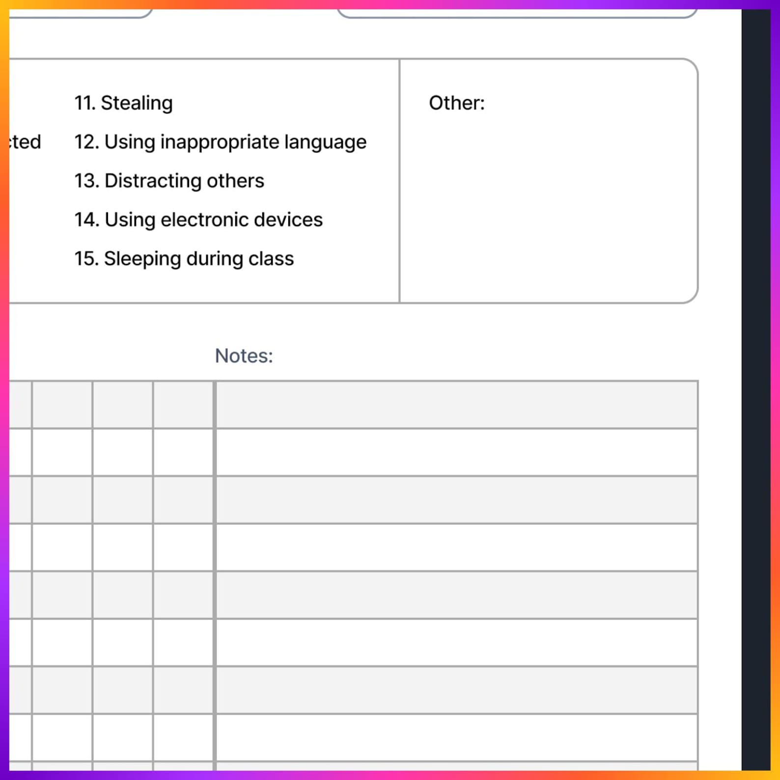 Behavior Documentation Log for Teachers | Printable Student Incident ...
