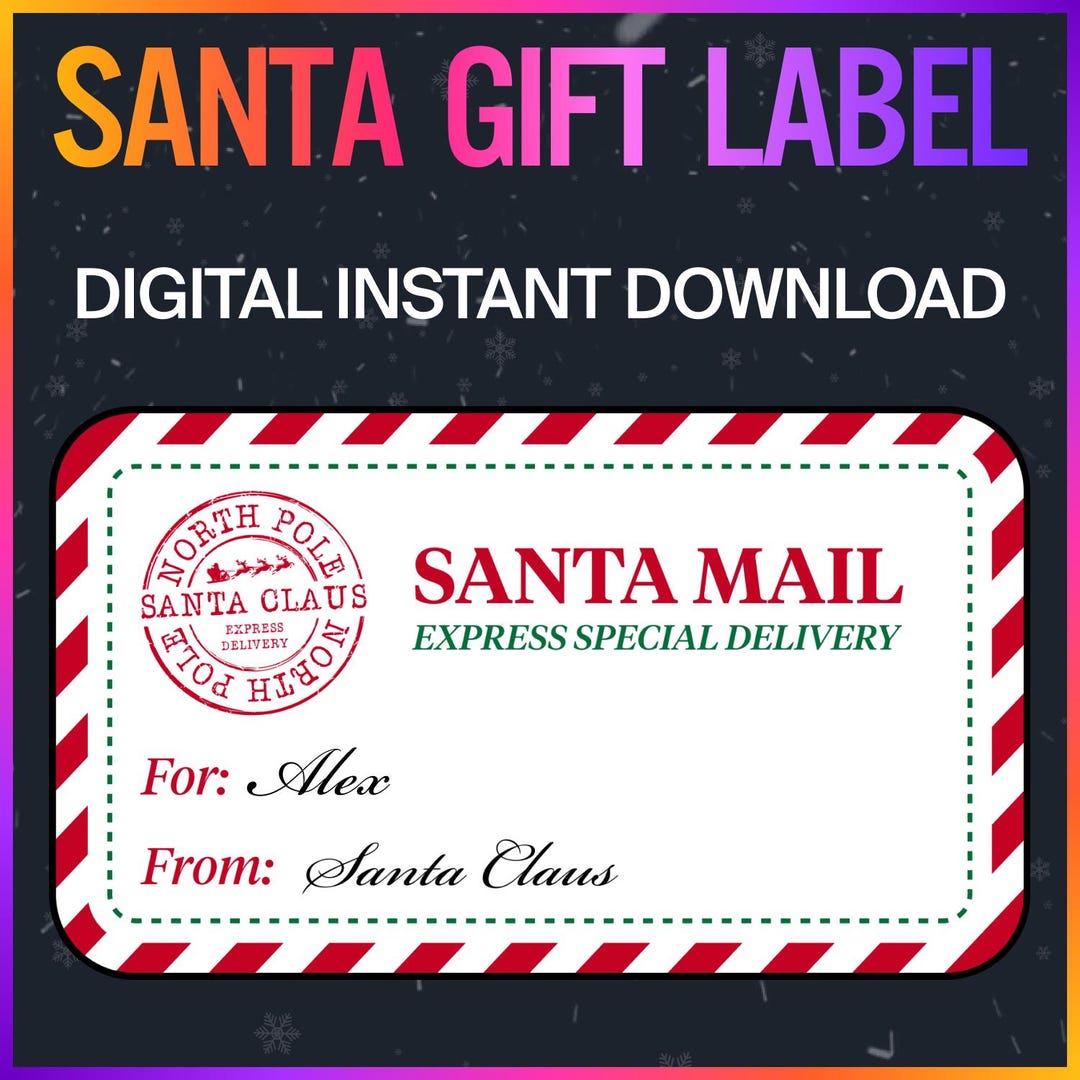 From Santa Christmas Gift Label, Christmas Gift Tags, Christmas Gift ...