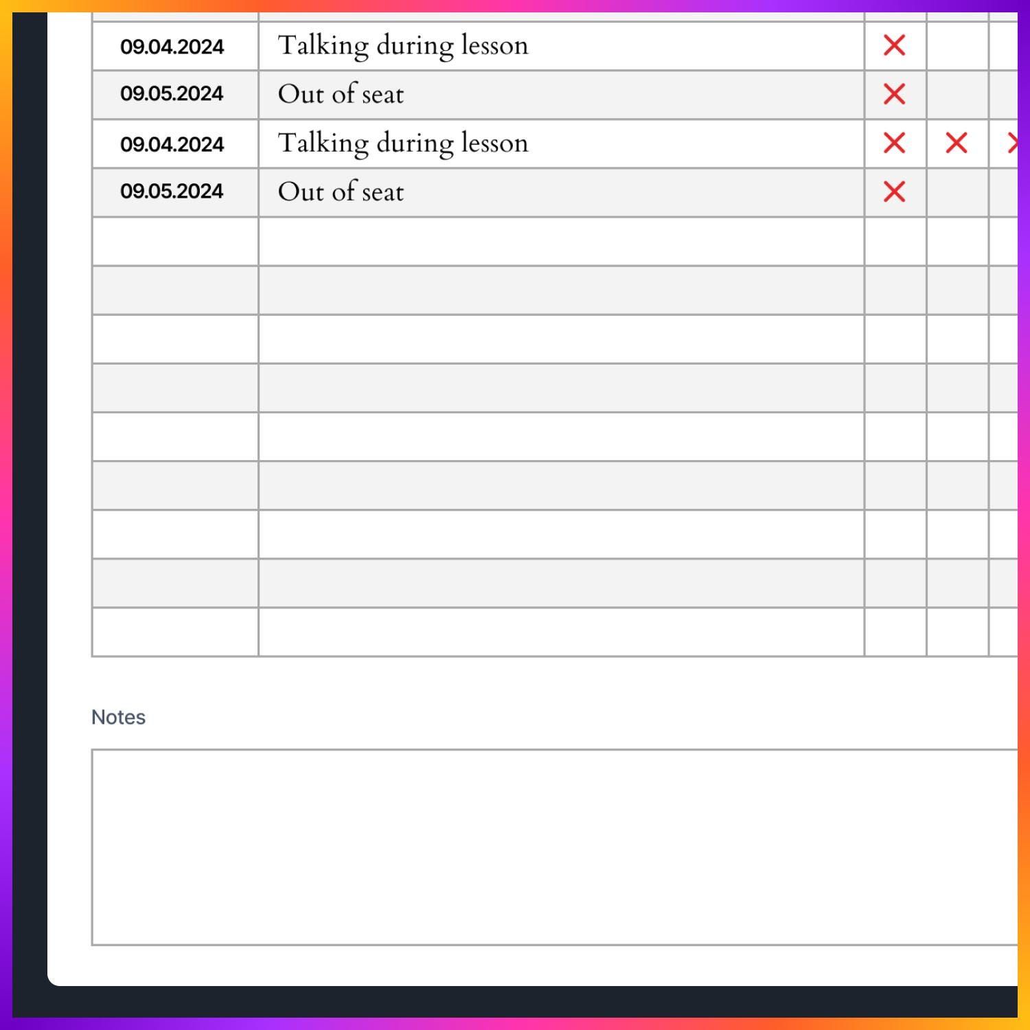 Behavior Documentation Log Chart | Behavior Tracker | Printable Teacher ...