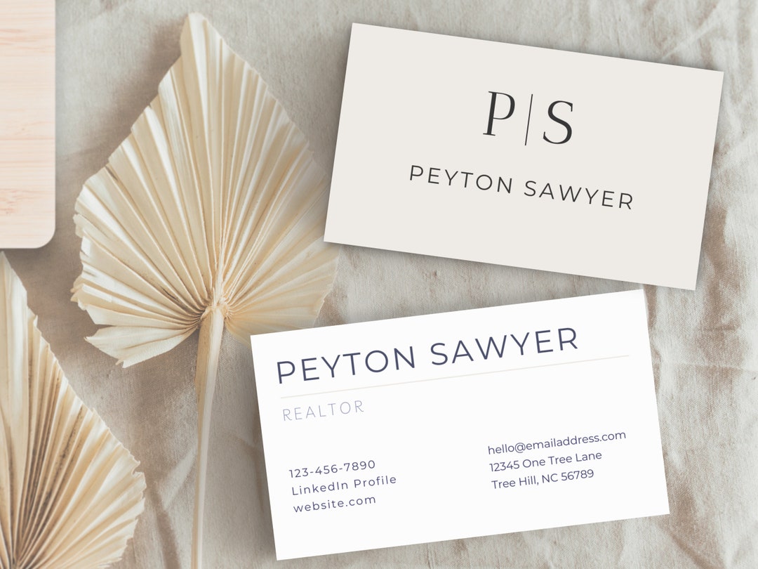 Business Card Template | Printable | Editable Card | Blank Template ...