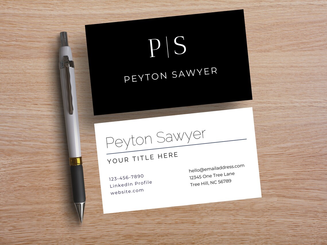 Business Card Template | Printable | Editable Card | Blank Template ...