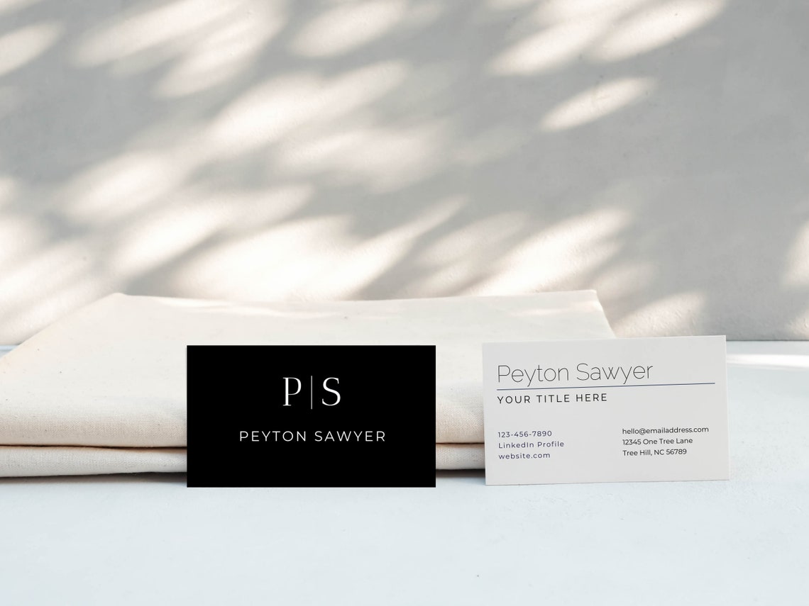 Business Card Template | Printable | Editable Card | Blank Template ...