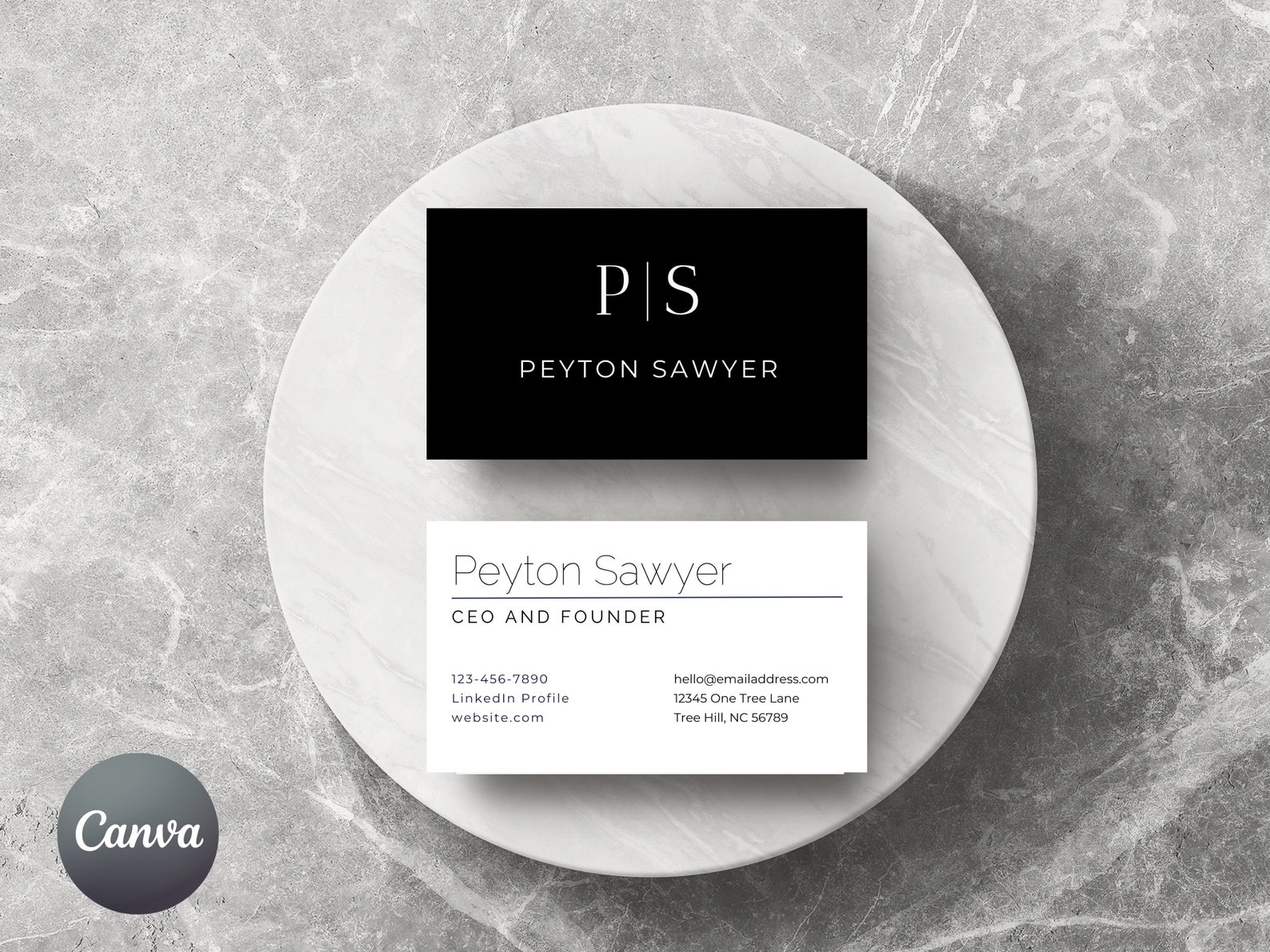 Business Card Template | Printable | Editable Card | Blank Template ...