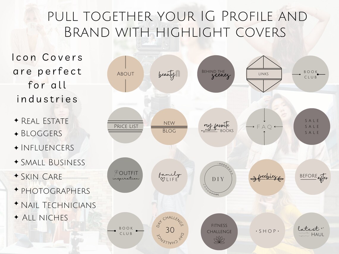 Instagram Highlight Covers | Aesthetic Neutral Highlight Buttons ...