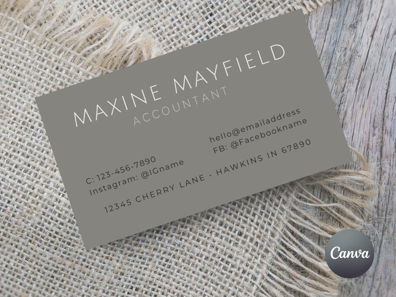 Business Card Template | Printable | Editable Card | Blank Template ...