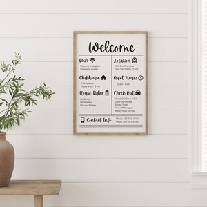 Welcome Sign for Airbnb | Vacation Rental Printable | Canva Template ...