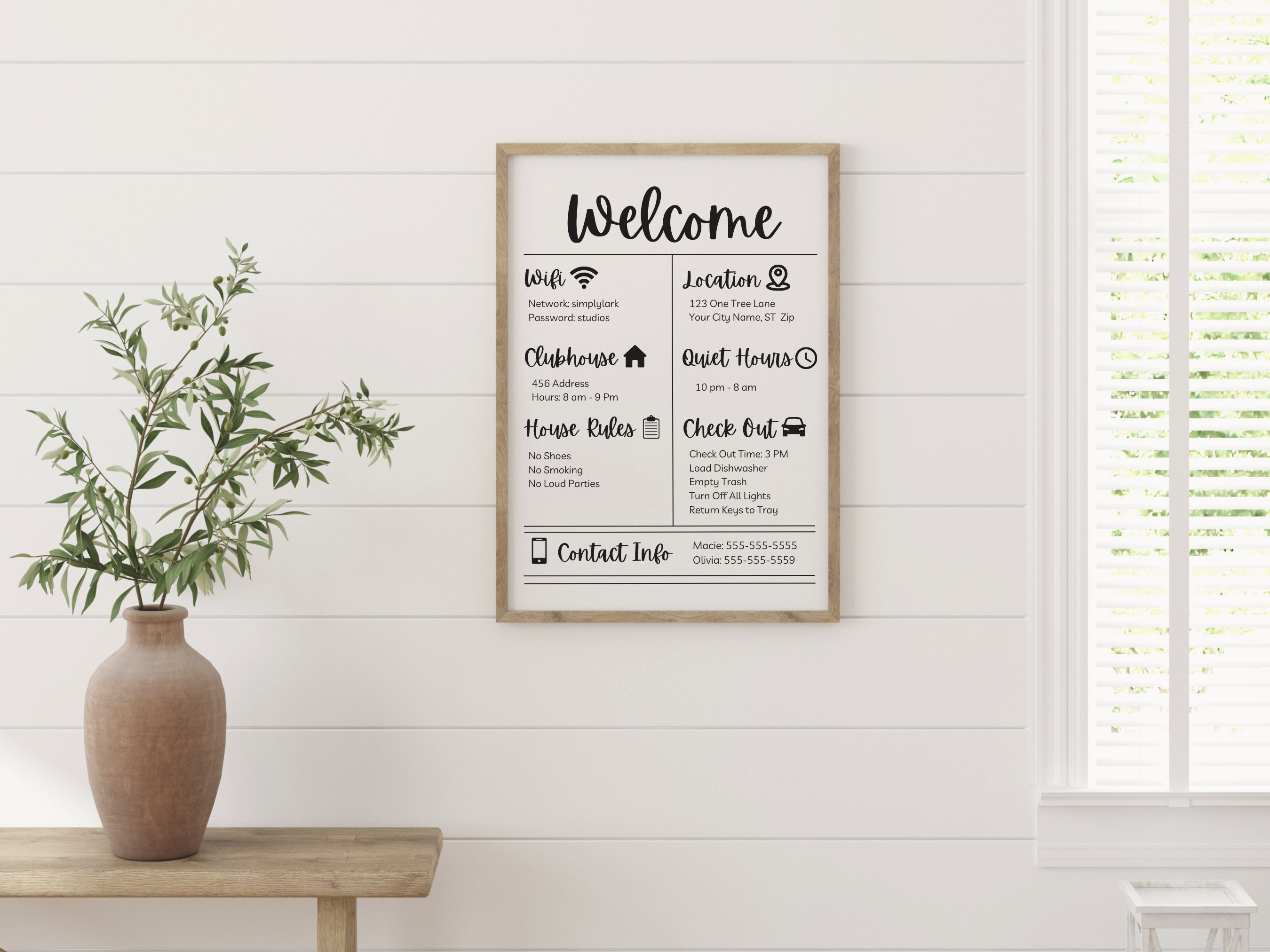 Welcome Sign for Airbnb | Vacation Rental Printable | Canva Template ...