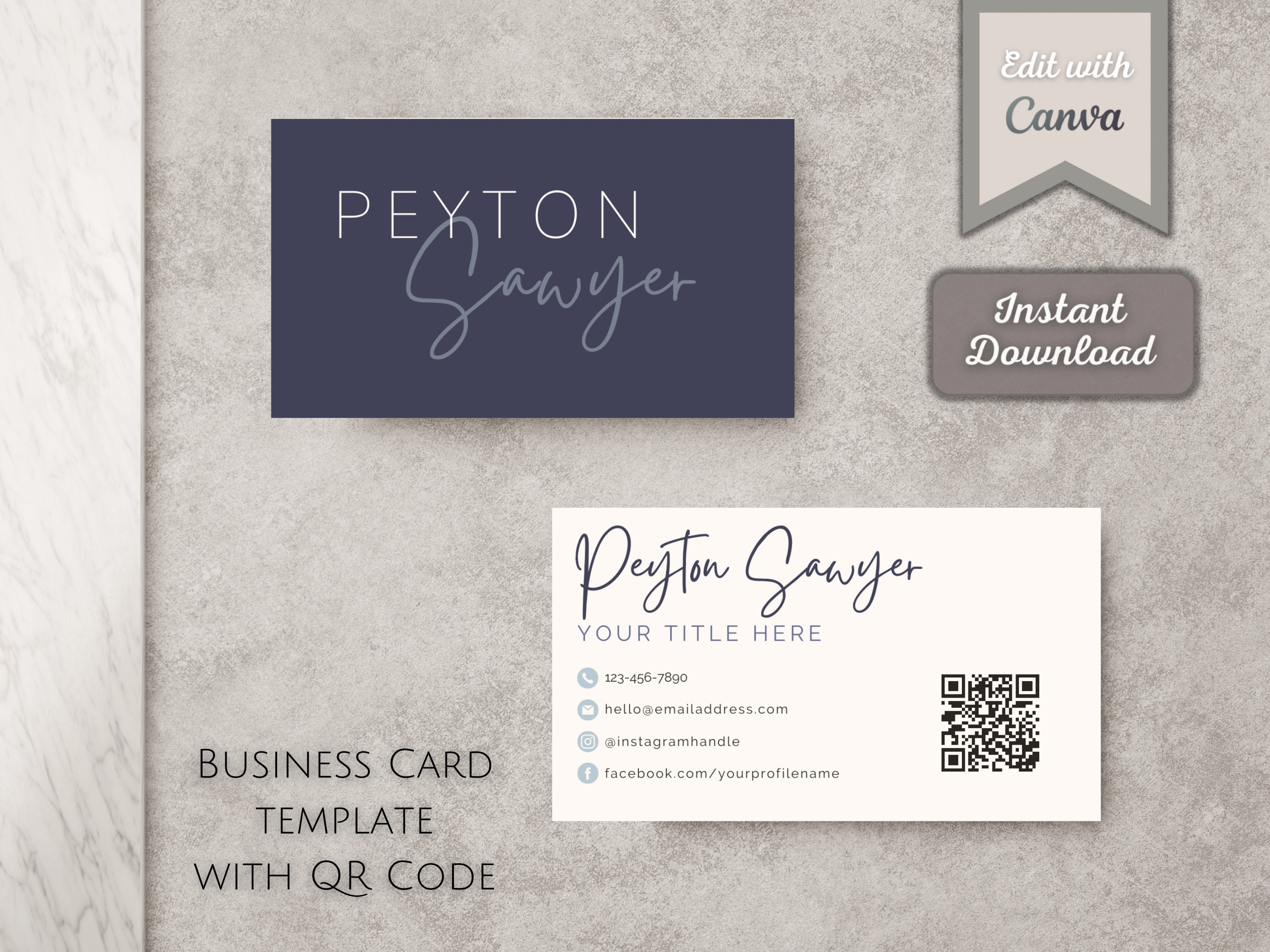 DIY Calling Card | Business Card Template Qr Code | Business Card ...