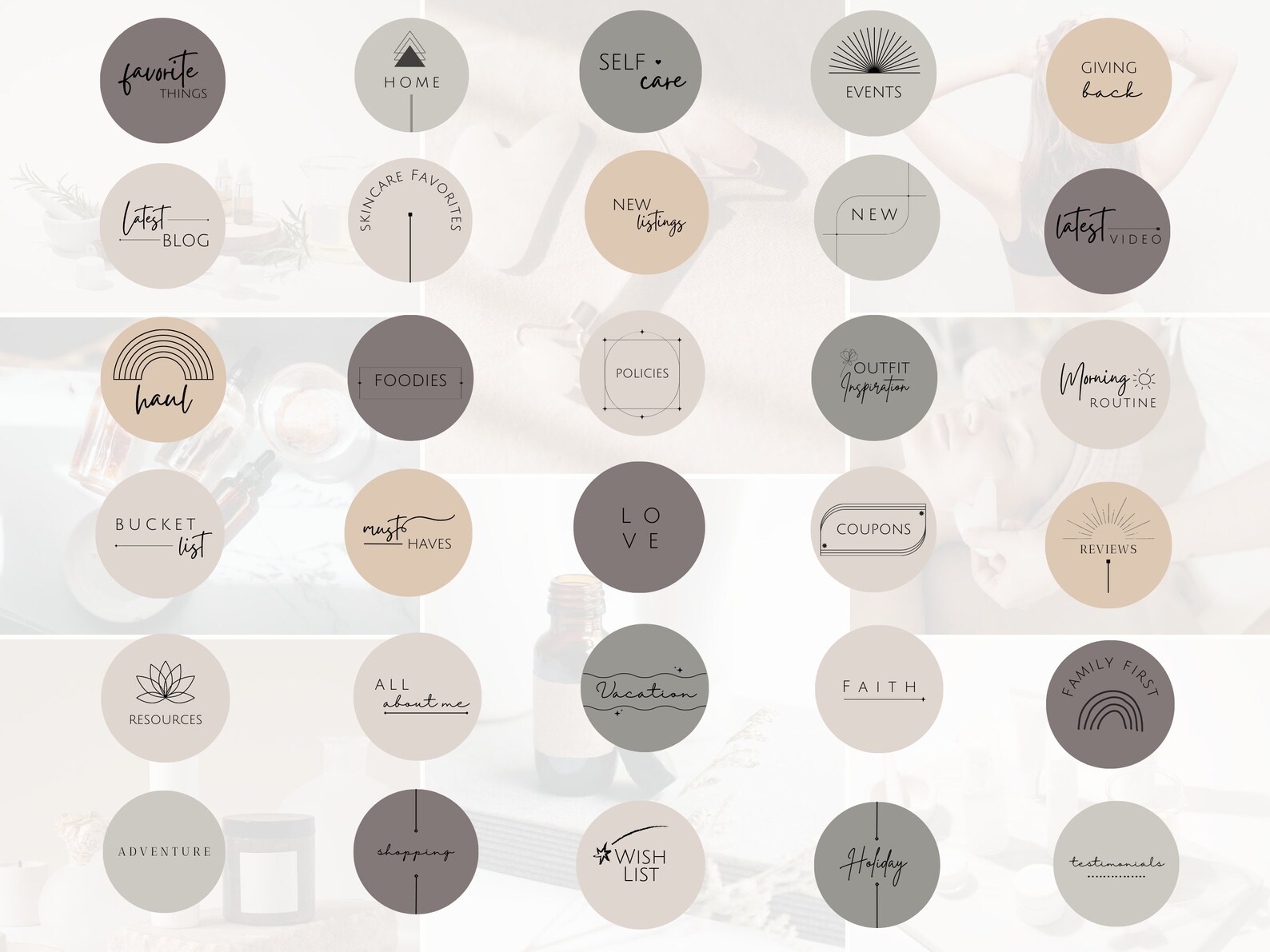 Instagram Highlight Covers | Aesthetic Neutral Highlight Buttons ...