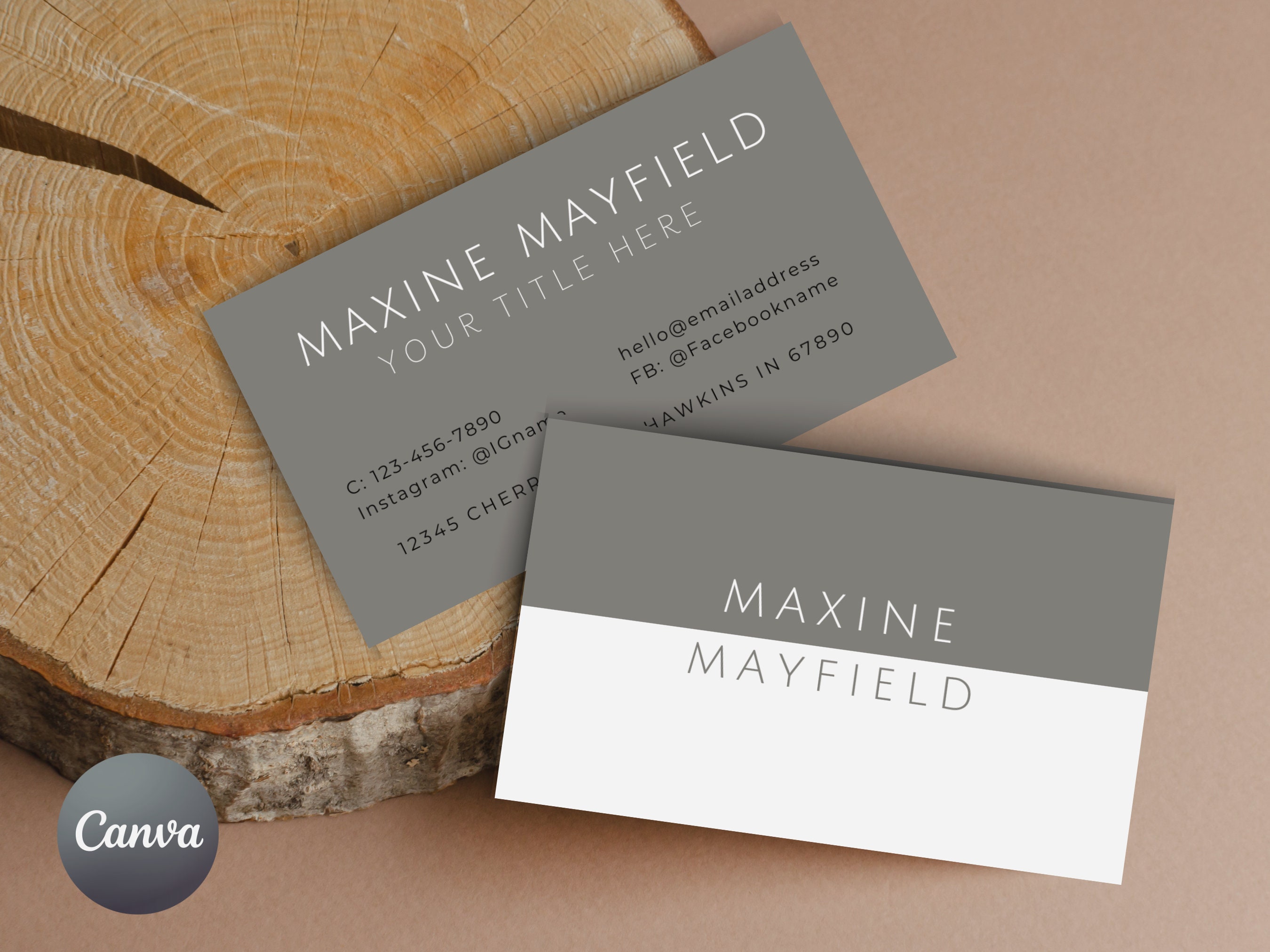Business Card Template | Printable | Editable Card | Blank Template ...