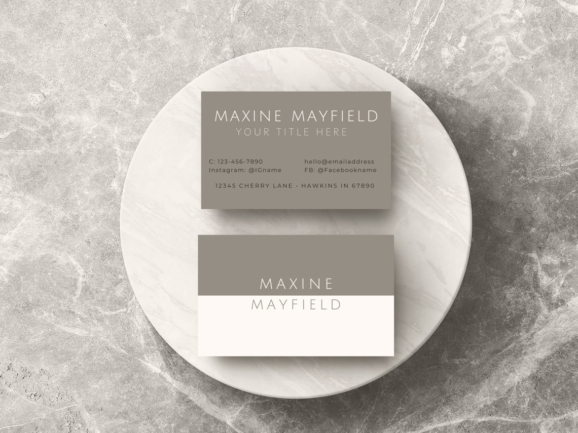 Business Card Template | Printable | Editable Card | Blank Template ...