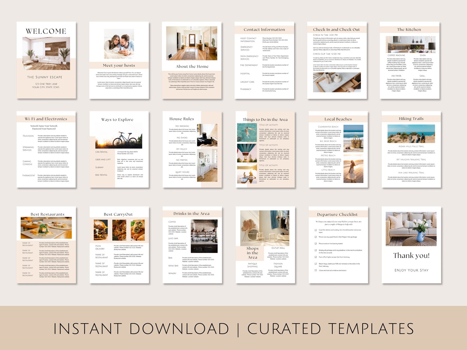 Vacation Rental Template | Airbnb Welcome Guide | Air Bnb Printables ...
