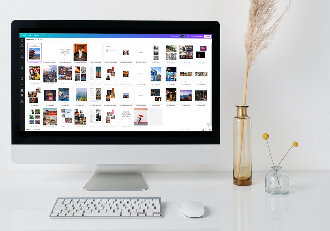 Travel Photo Book Magazine Template, Printable Adventure Journal ...