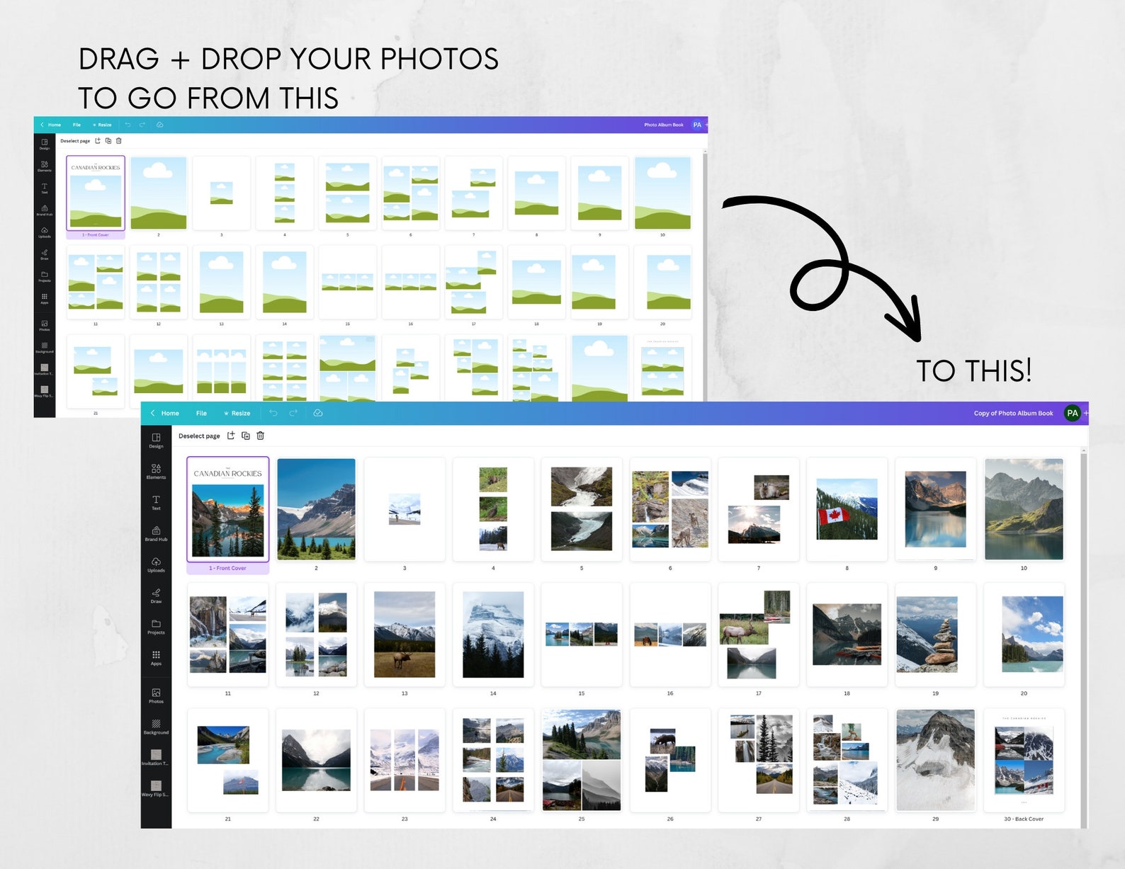 College Memory Book Template, Printable Graduation Coffee Table Photo ...